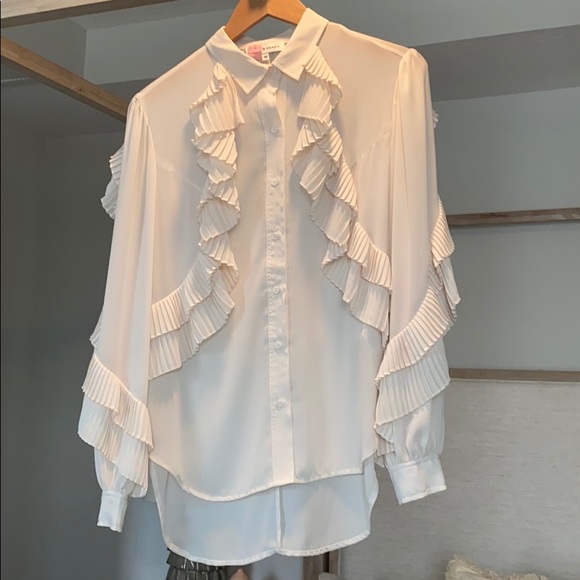 SILVIAN HEACH | Tops | Rare Ruffle Button Down Shirt | Poshmark